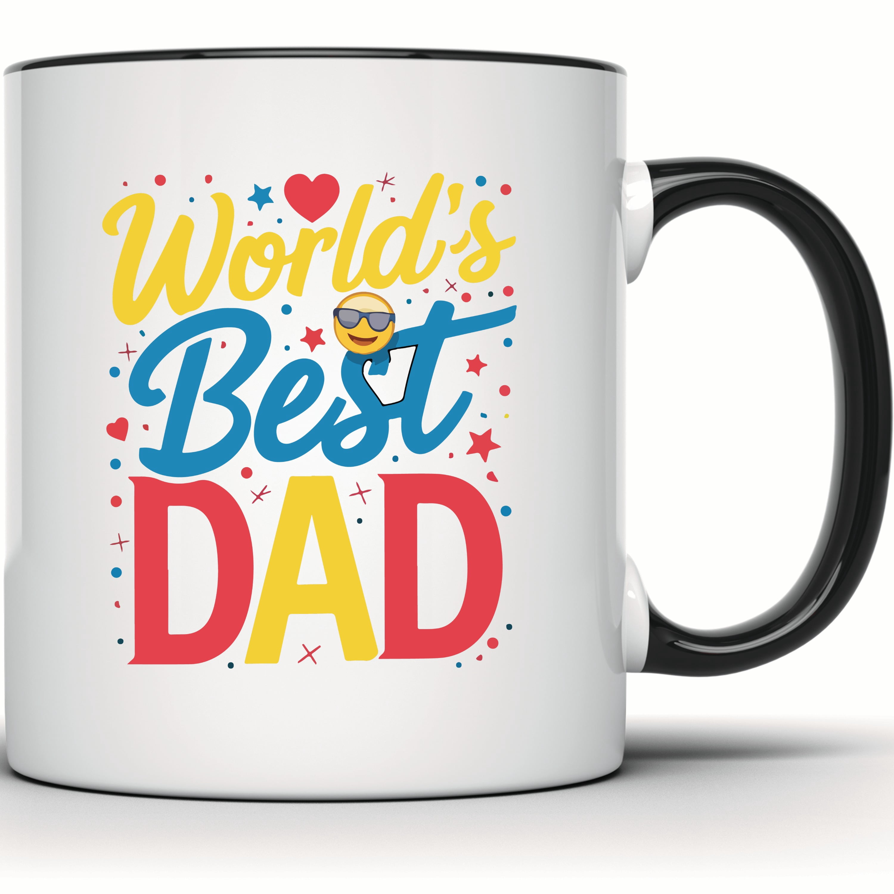 World's Best Dad Mug - Father's Day Gift for Cool Dad - Unique Emoji ...