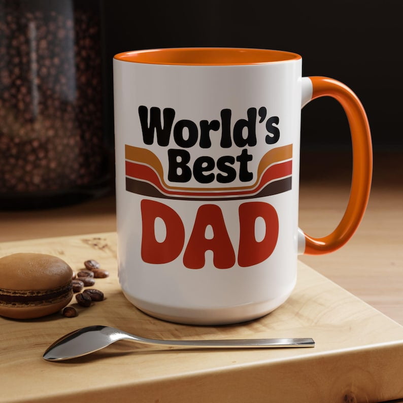 World's Best Dad Mug Throwback 70s Decor Gift for New Dad Vintage Style ...