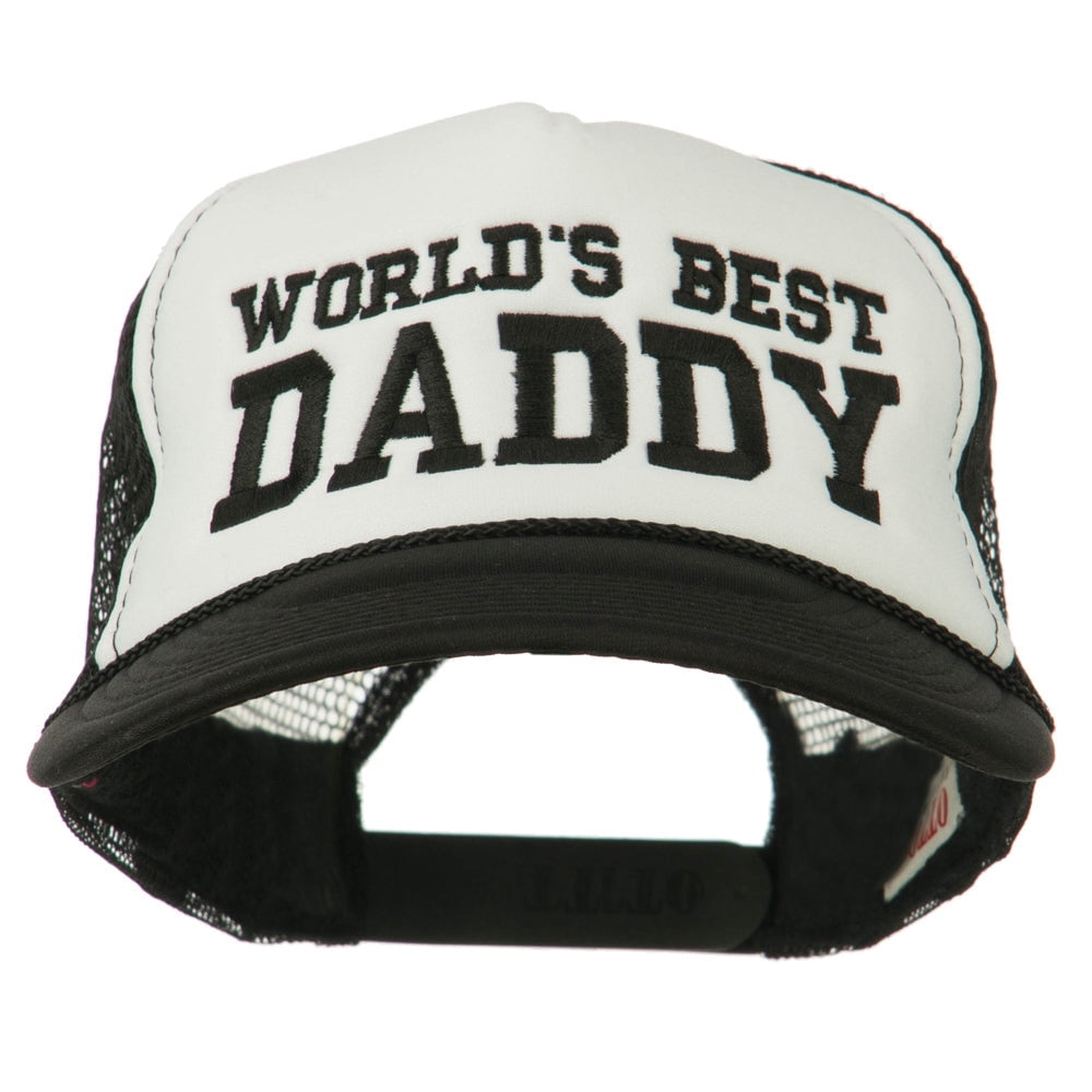 World's Best Daddy Embroidered Foam Mesh Back Cap - Black White OSFM - Walmart.com