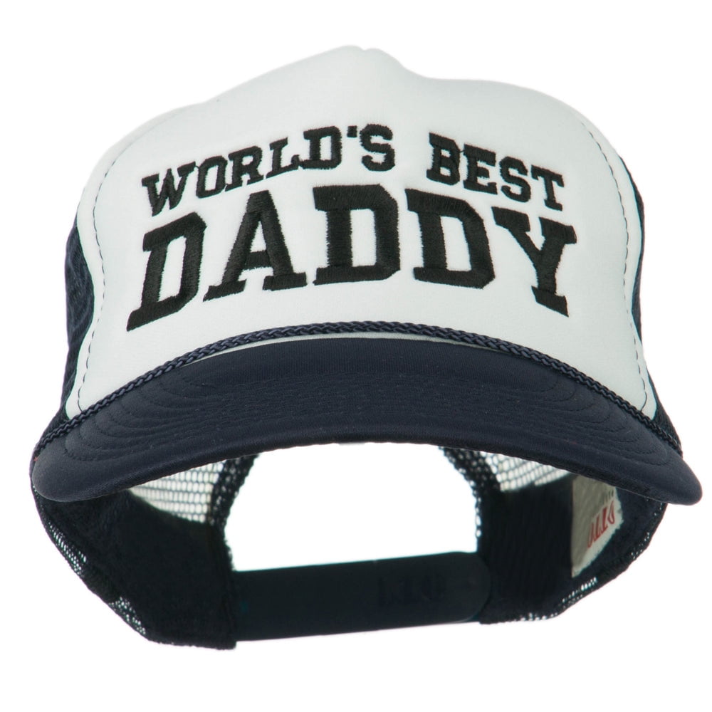 World's Best Daddy Embroidered Foam Mesh Back Cap - Navy White OSFM ...