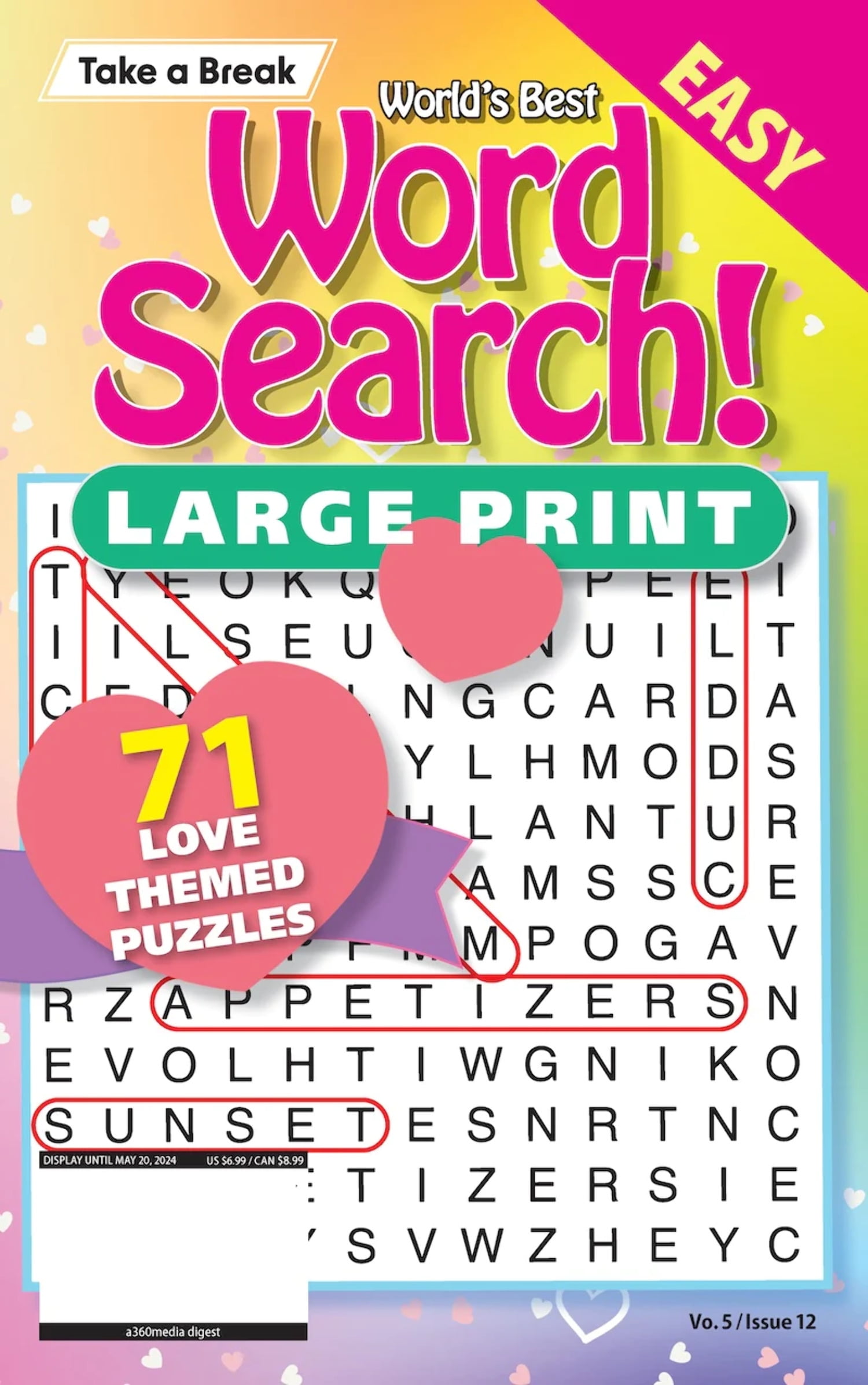 World's Best Word Search - Large Print Vol. 5 Issue 12: 71 Love Themed ...