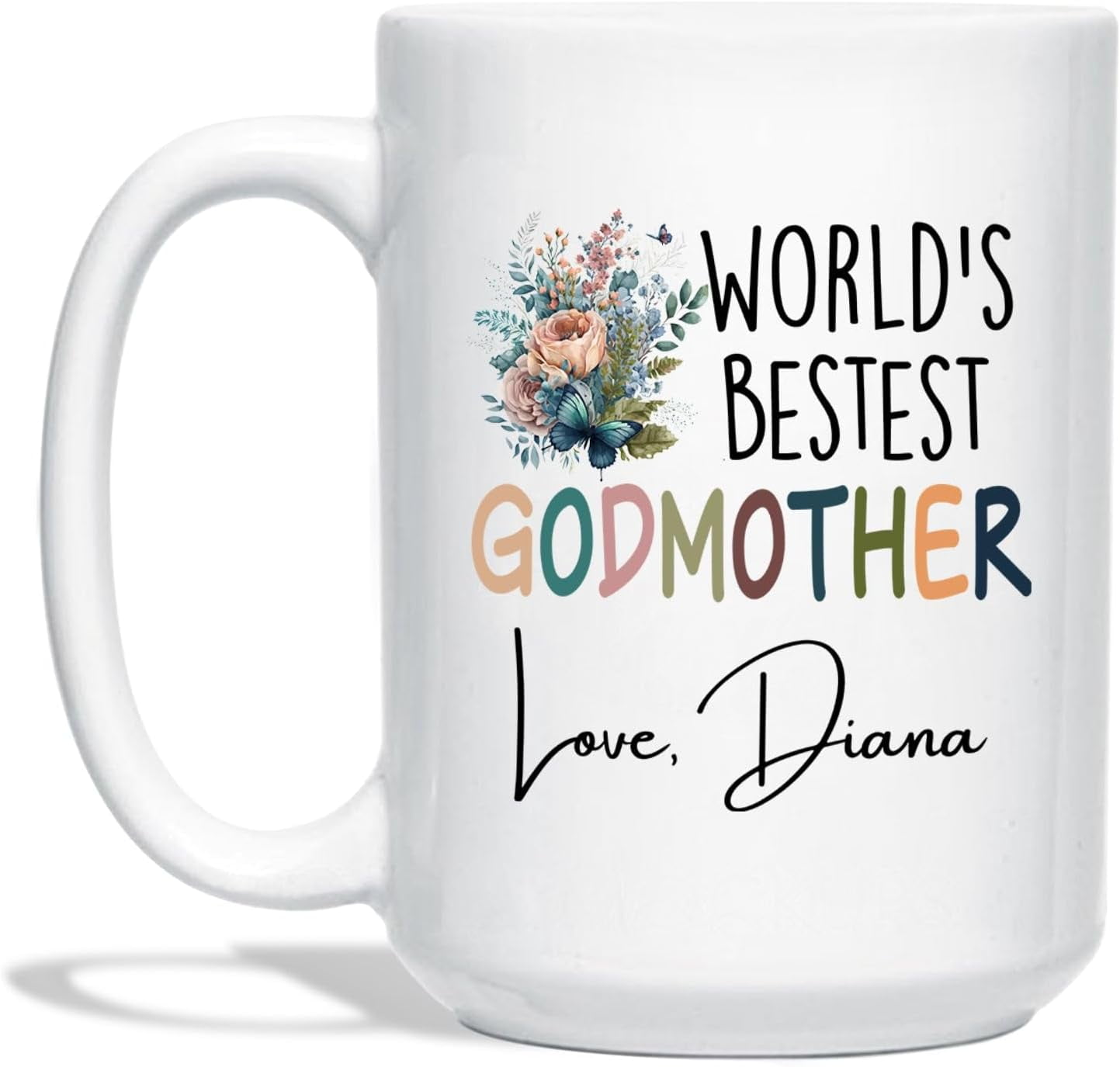 World's Bestest Godmother Mug, Custom Godmother Mug, Godmother Gifts ...