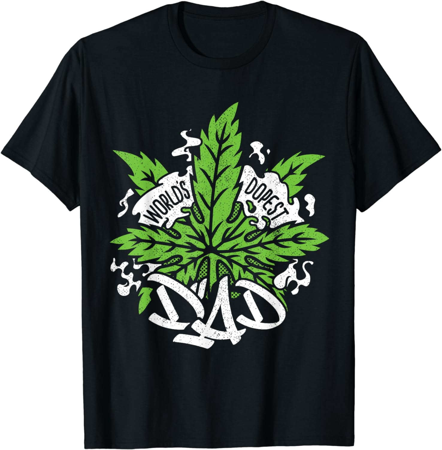 World's Dopest Dad Men Cannabis Leaf Weed Father Gift T-Shirt - Walmart.com