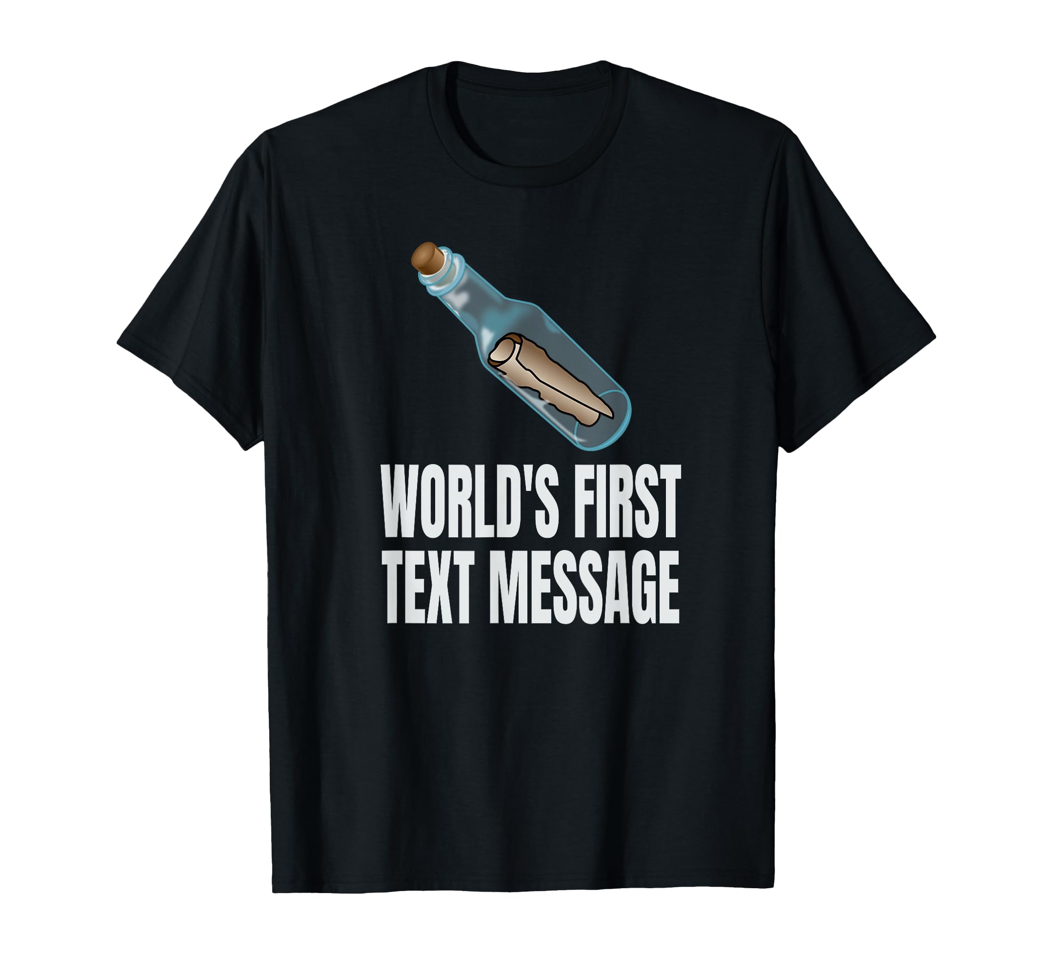 World's First Text Message - Scroll Letter in Bottle T-Shirt - Walmart.com