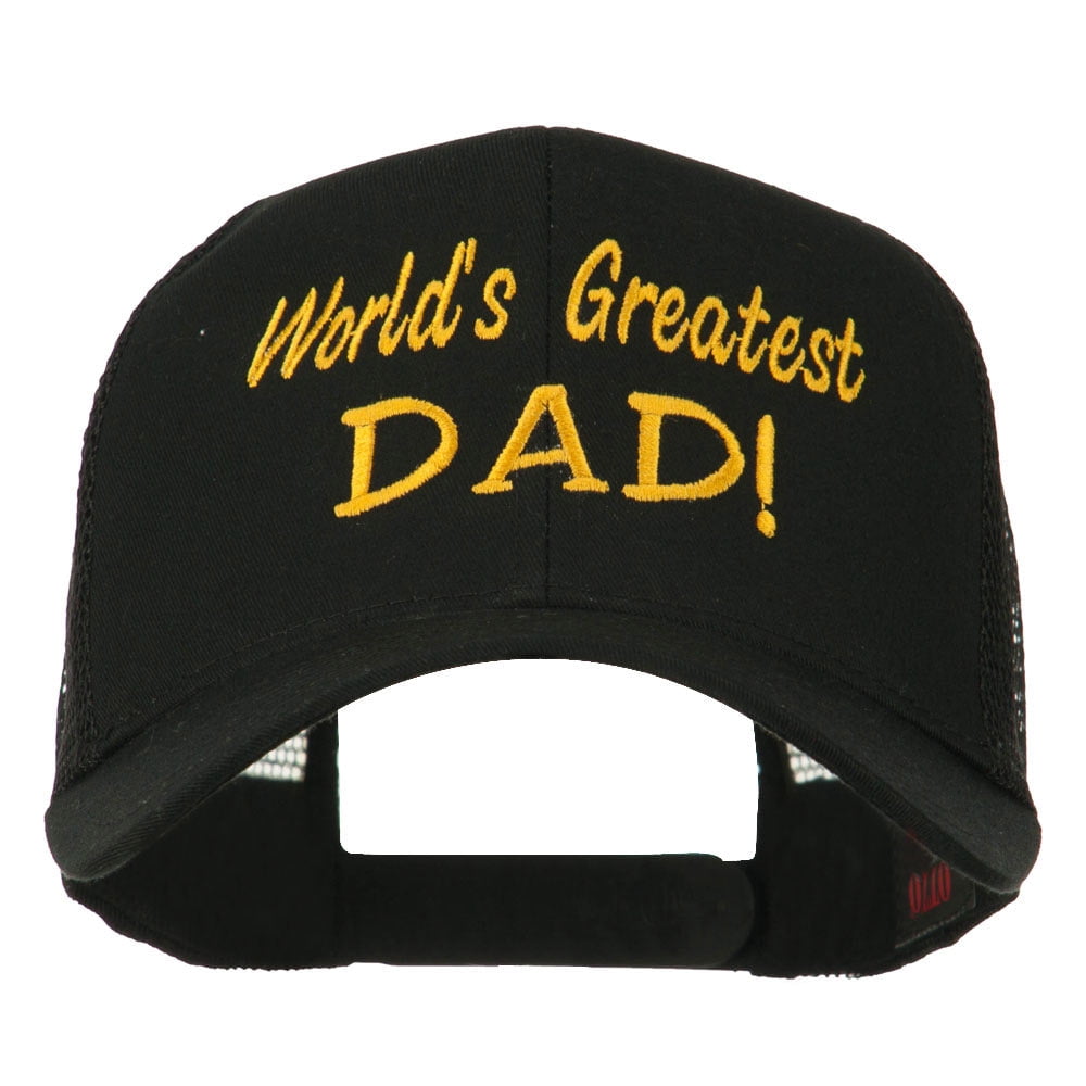 World's Greatest Dad Embroidered Mesh Back Cap - Black OSFM - Walmart.com