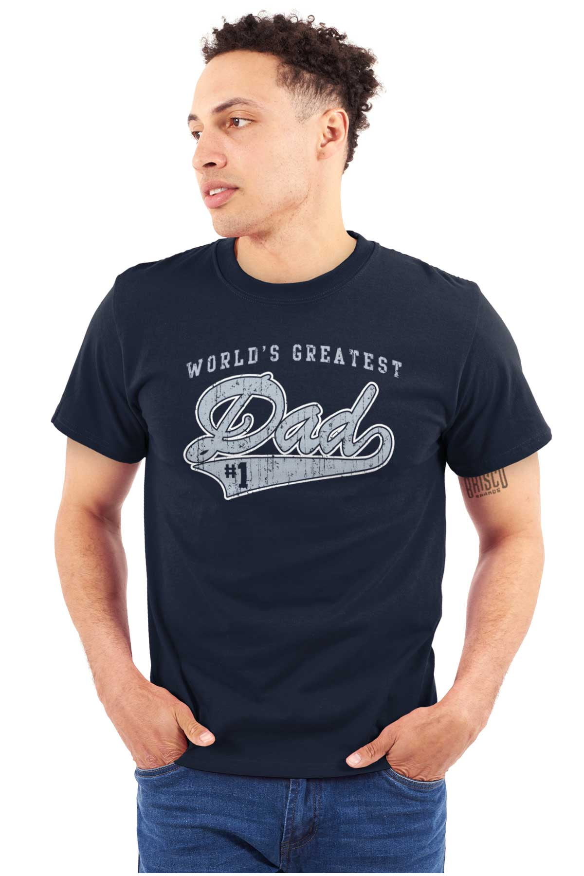 World's Greatest Dad Number 1 Father Men's Graphic T Shirt Tees Brisco ...