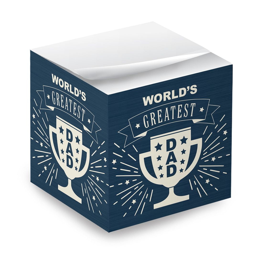 World's Greatest Dad Sticky Note Cube / 2.75" Memo Block Printed On 4 ...