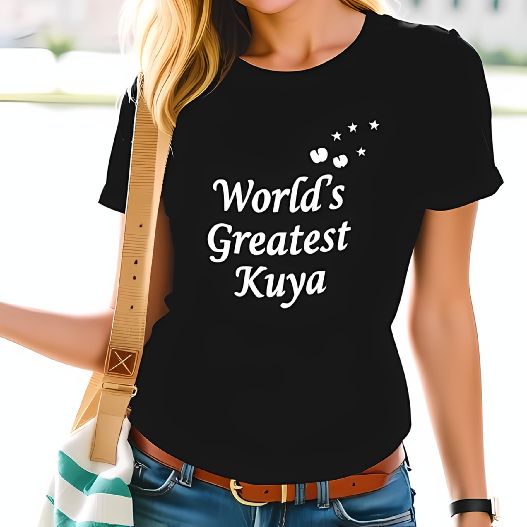 World's Greatest Kuya Cotton Short Sleeve T-Shirt for Women - Elegant ...