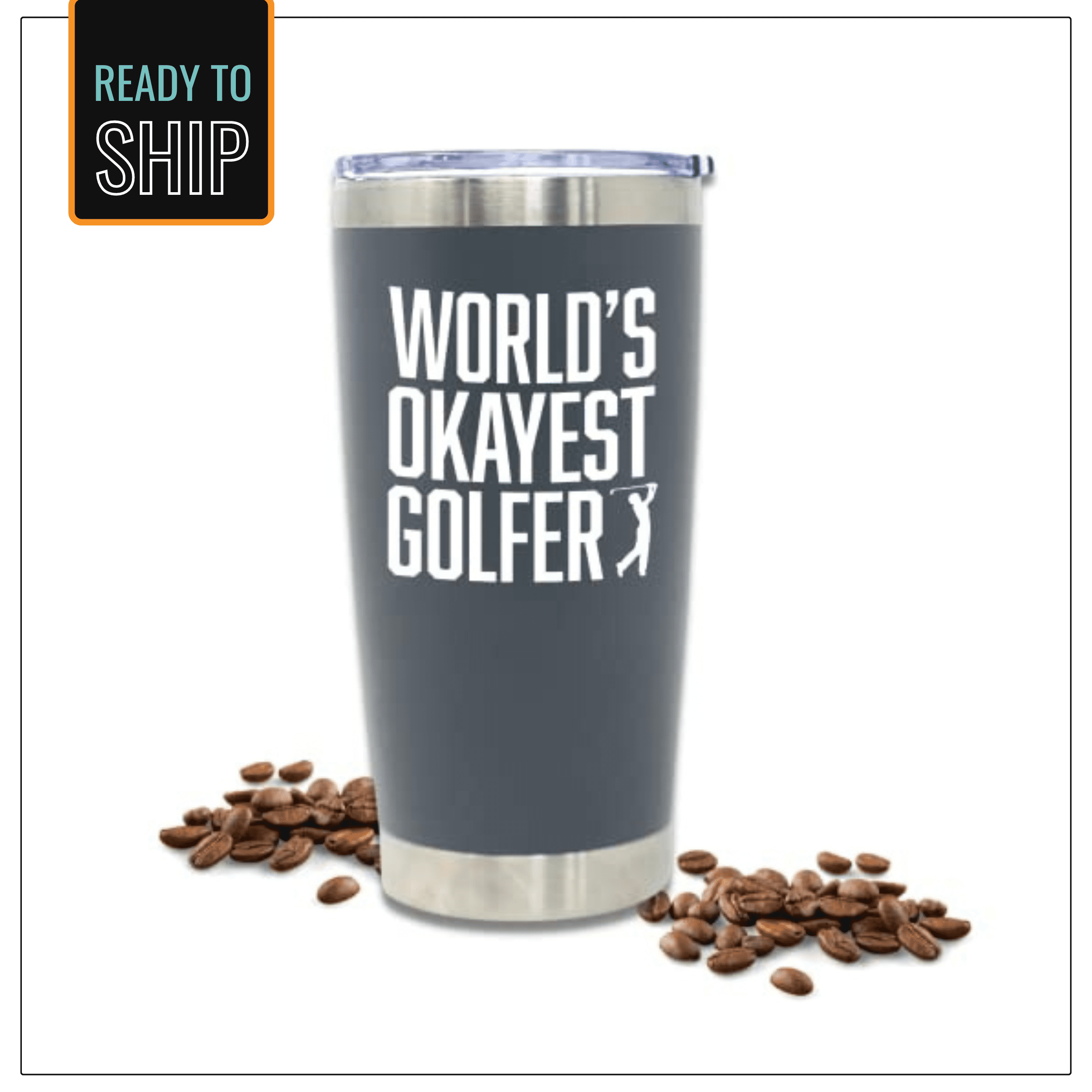 World's Okayest Golfer 20 oz Gray Tumbler for Golfers - Walmart.com