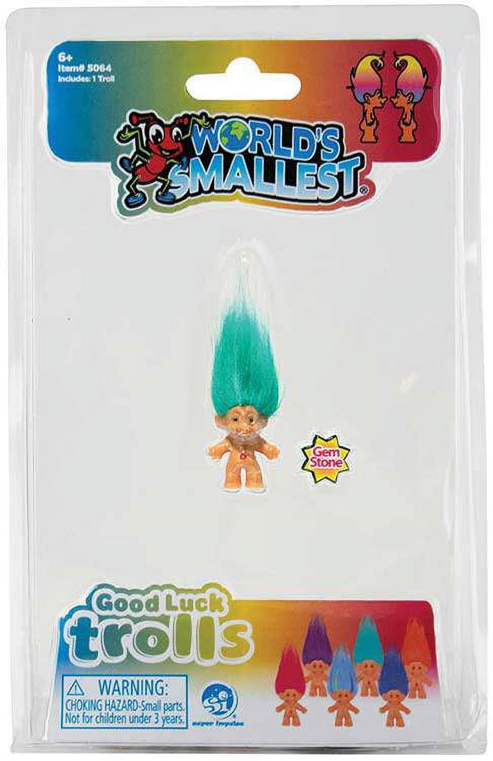 World's Smallest Good Luck Trolls Good Luck Troll Micro Figure (Teal ...