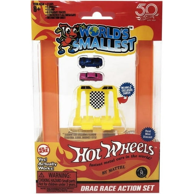 World's Smallest: Hot Wheels Mini World Drag Race Set (Includes 2 Cars ...