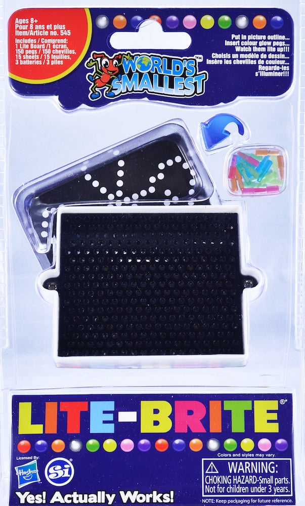 World's Smallest Lite Brite: Hasbro Licensed Miniature Toy Game, Bright ...