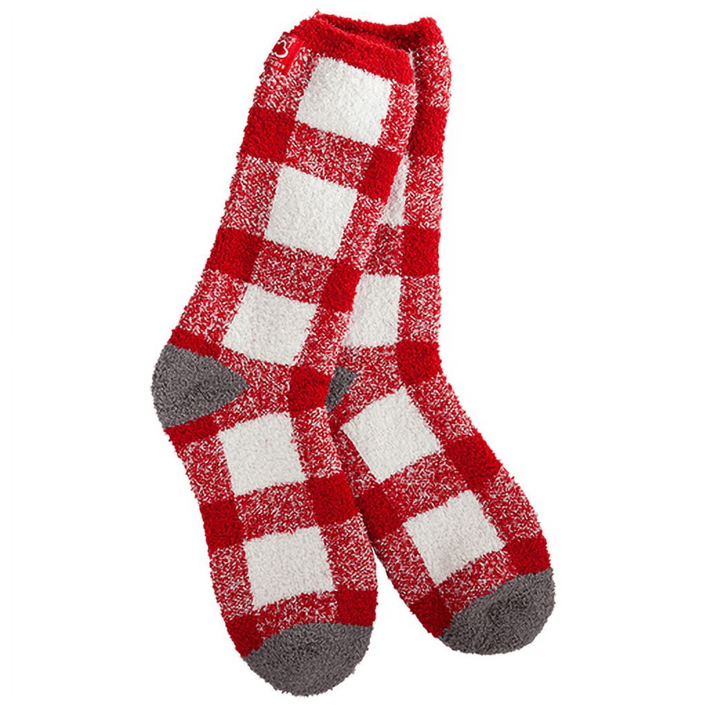 World's Softest - Team Cozy Plaid Crew - Crimson/White/Grey - Walmart.com