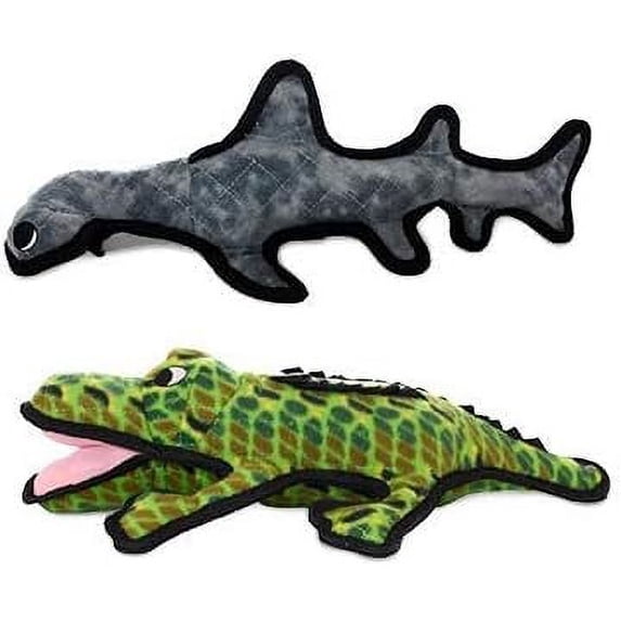 World's Tuffest Soft Dog Toy - Ocean Alligator-Squeakers - Multiple ...