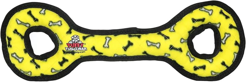 World's Tuffest Soft Dog Toy- Ultimate Tug-O-War -Yellow Bone ...