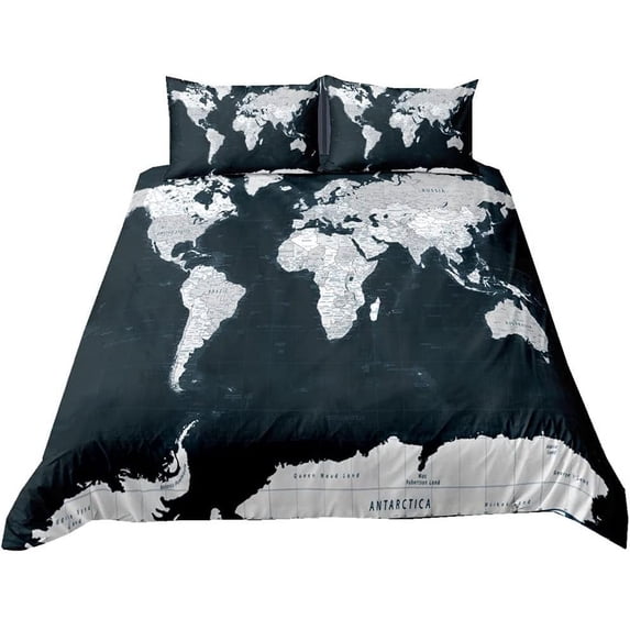 World's map Duvet Cover Set,Bedding Set for Kids and Adult, Home Decor ...