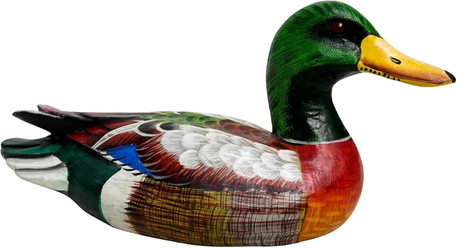 WorldBazzar Hand Carved Painted Wood Carving Bird Duck Decoy Vintage ...