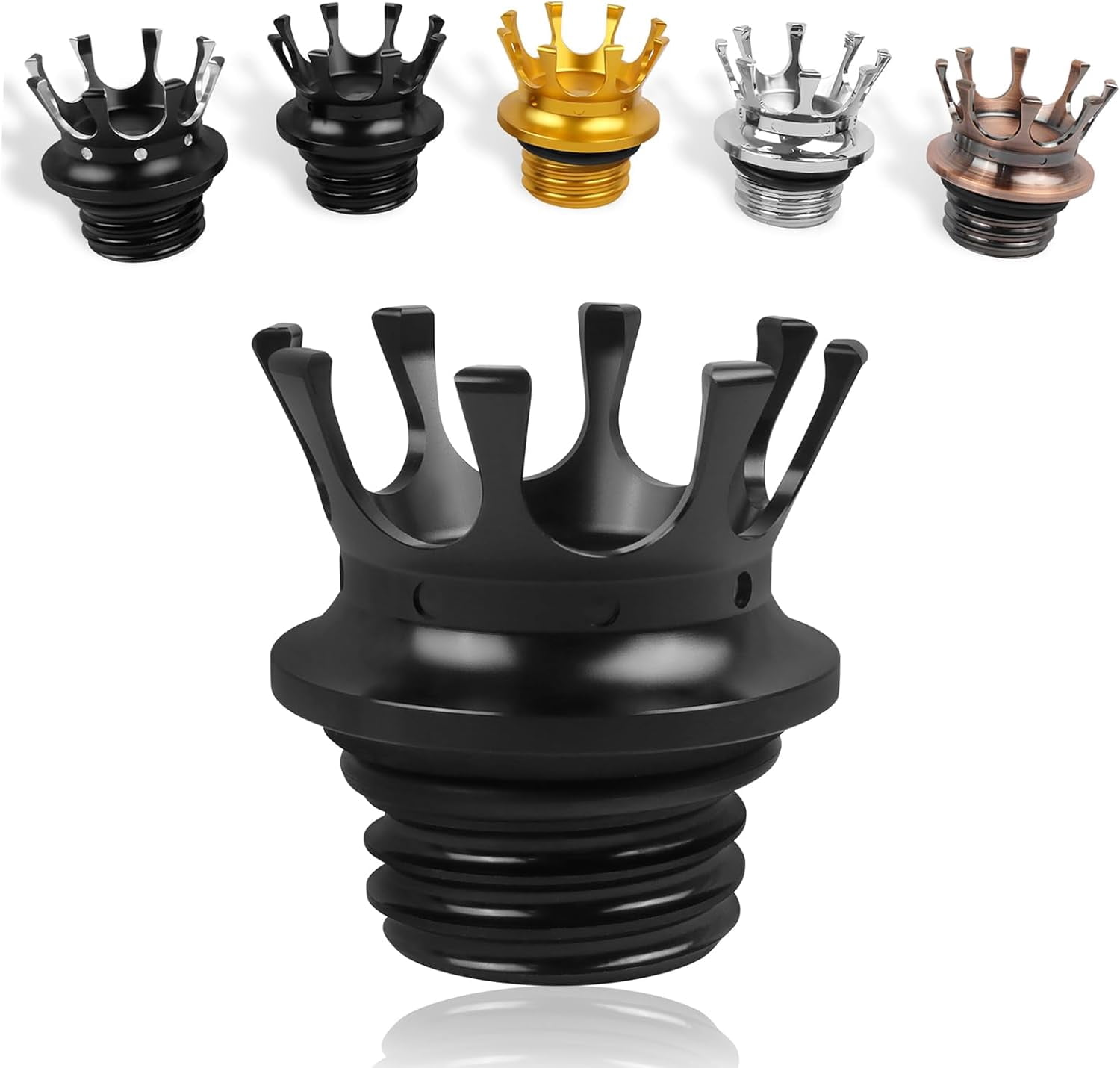 Worldmotop Motorcycle King Crown Gas Cap Fuel Tank Cover Right-hand ...