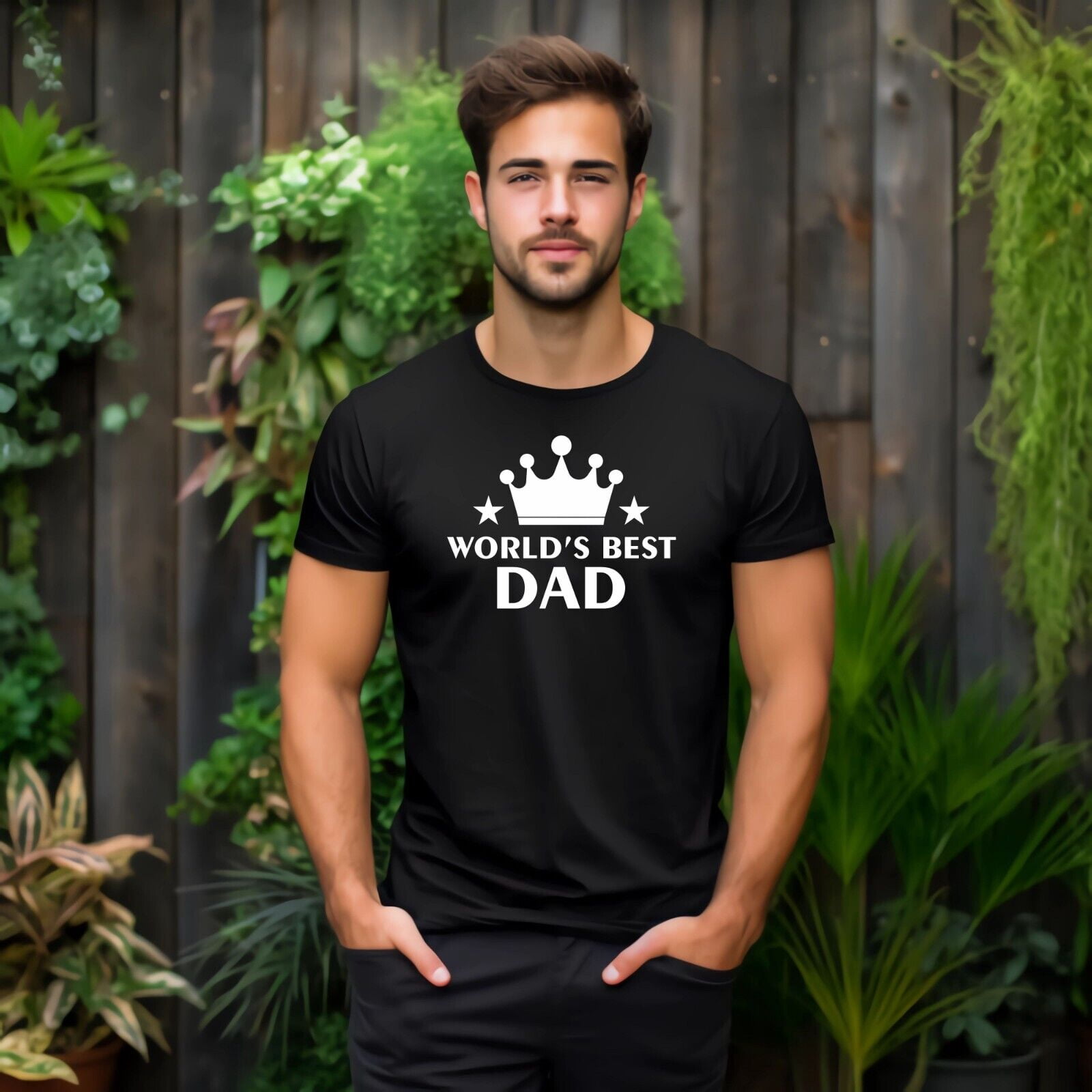 Worlds Best Dad Fathers Day Daddy Papa Gift Present Mens Casual T-shirt ...