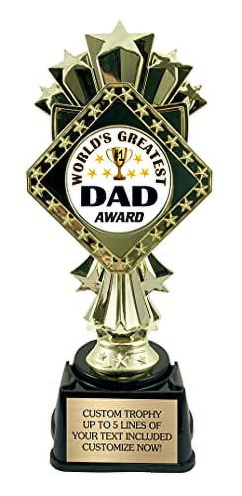 Worlds Best Dad Trophy - Award for Greatest Father - 9 Inches Tall with ...