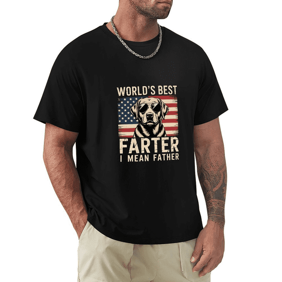 Worlds Best Farter I Mean Father T-Shirt Men’s T-Shirt Casual Funny ...
