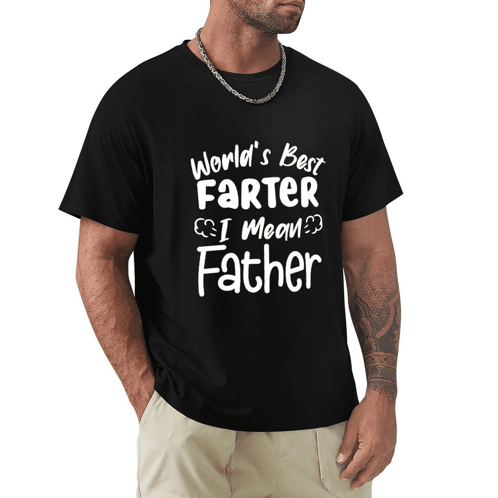 Worlds Best Farter I Mean Father T-Shirt Men’s T-Shirt Short Sleeve ...