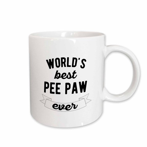 3drose, Worlds Best Pee Paw Ever in Bold Black Letter on a White ...