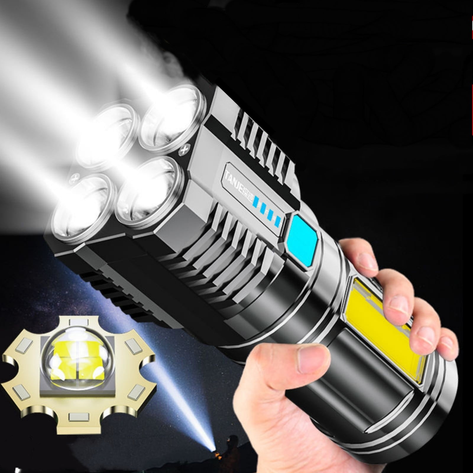 Worlds Brightest Heavy Duty Flashlight 100,000 Highest Lumens, OLED ...