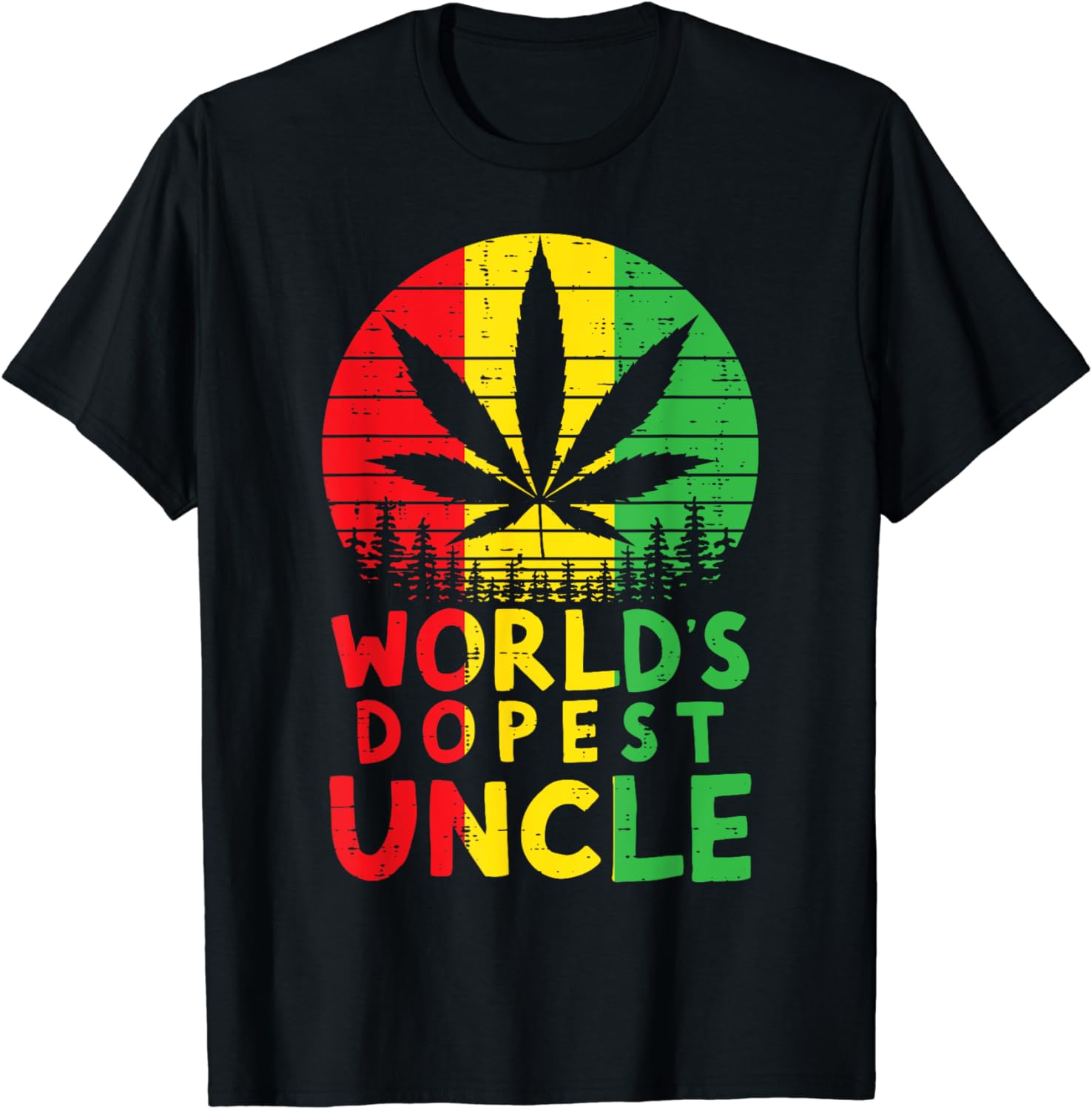 Worlds Dopest Uncle Rasta Jamaican Weed Cannabis Stoner Gift T-Shirt ...
