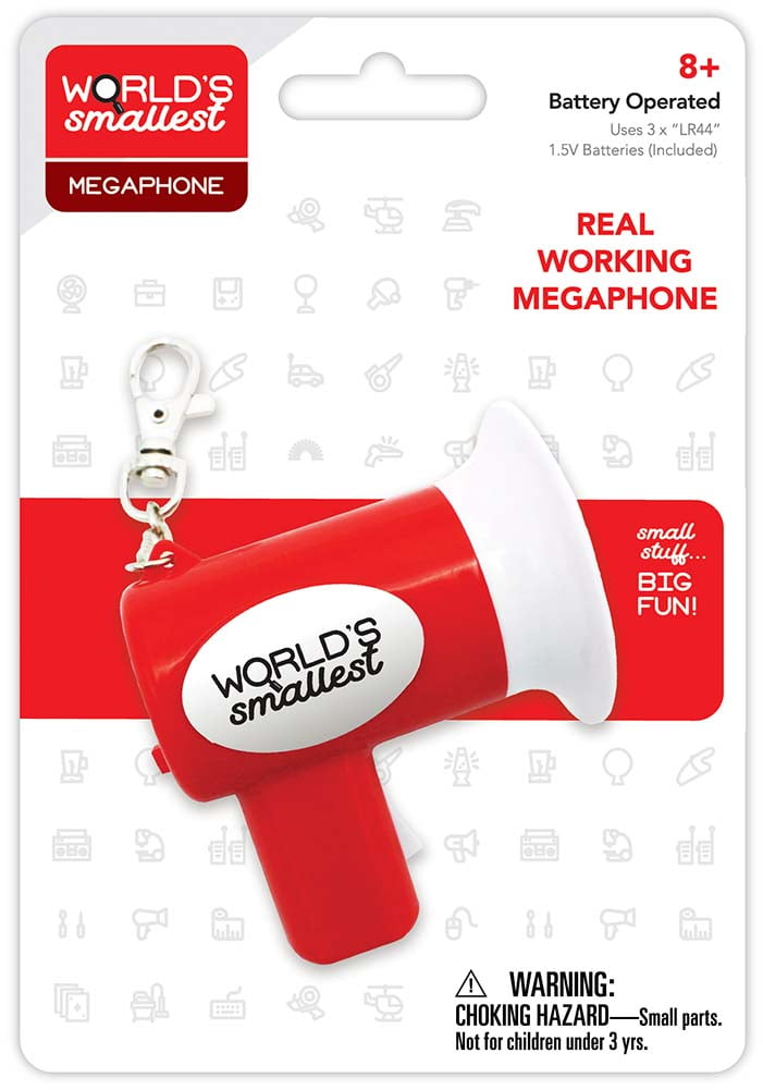 Knick Knack Toy Shack, World's Smallest B/O Megaphone, Red/White ...