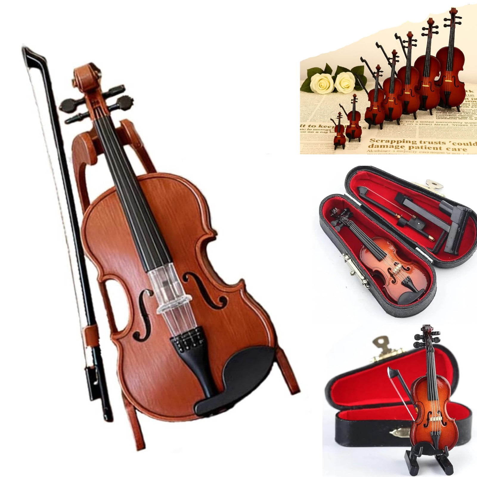 Worlds Smallest Violin, Playable Tiny Violin Figurine with Sound and ...