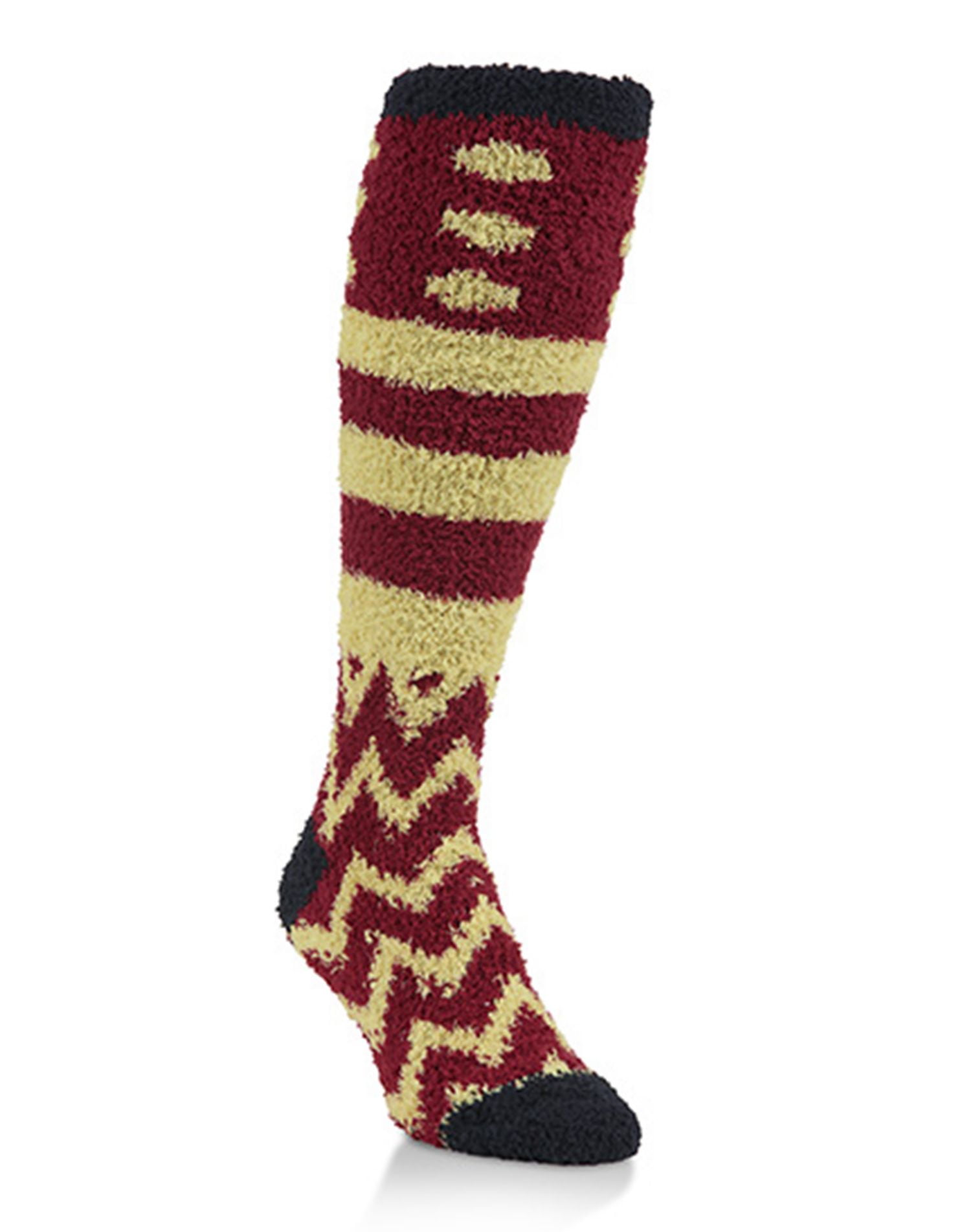 Worlds Softest Womens Cozy Knee-Hi Socks, One Size, Garnet/Gold ...