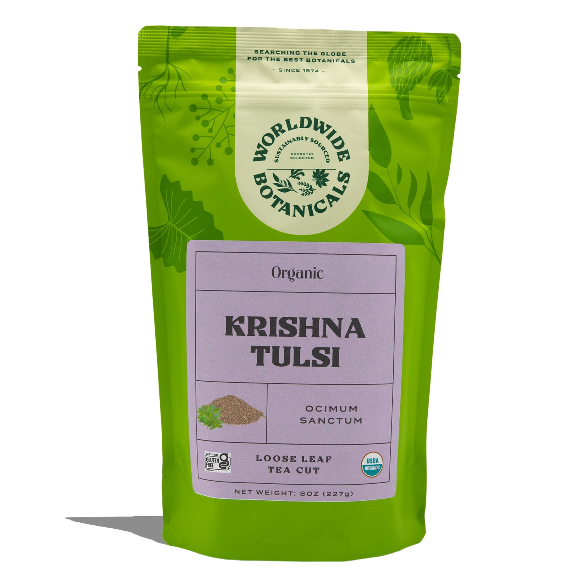 Worldwide Botanicals Organic Holy Basil Tea, 8oz - Tulsi Krishna ...