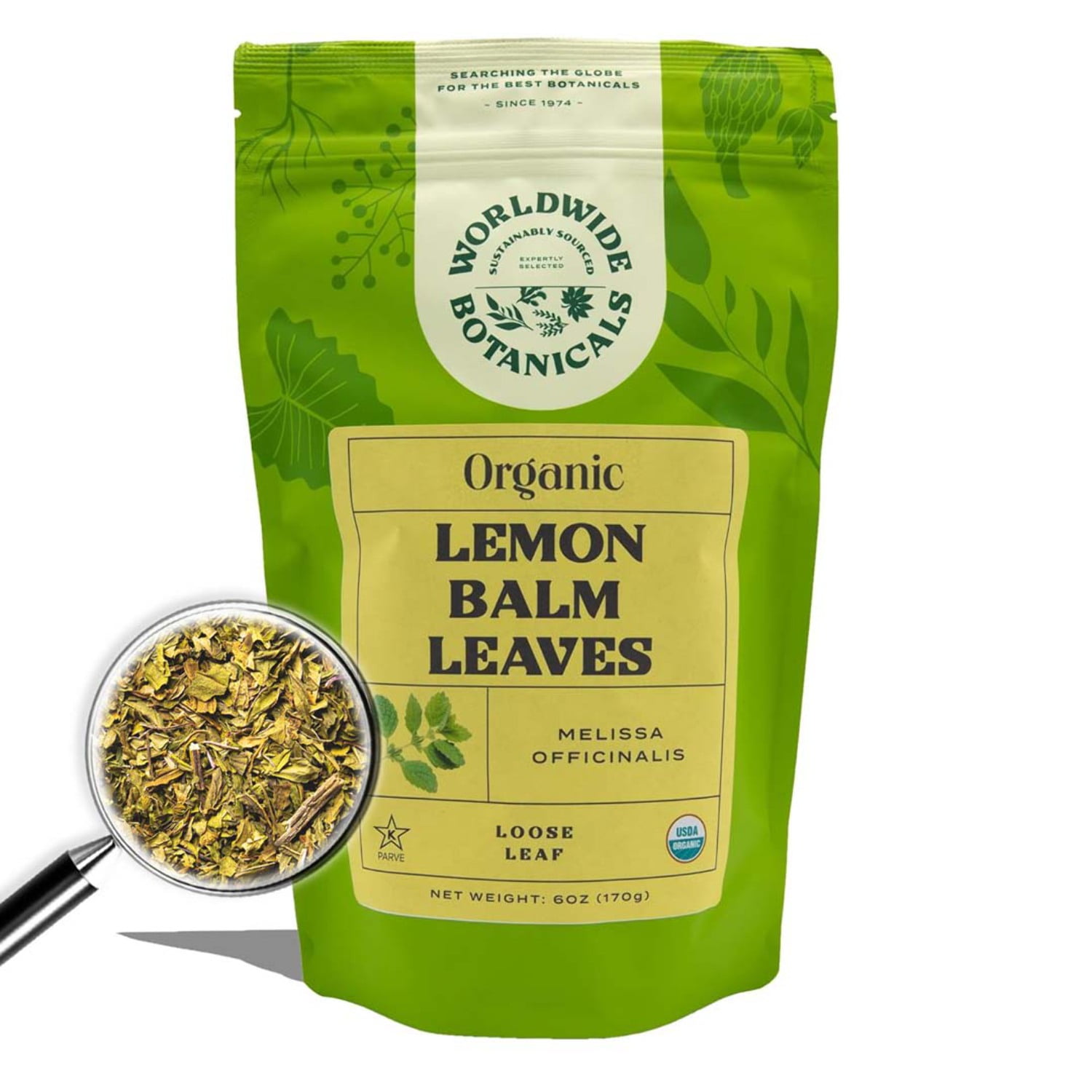 Worldwide Botanicals Organic Lemon Balm Tea, 6 Ounces - Loose Leaf ...