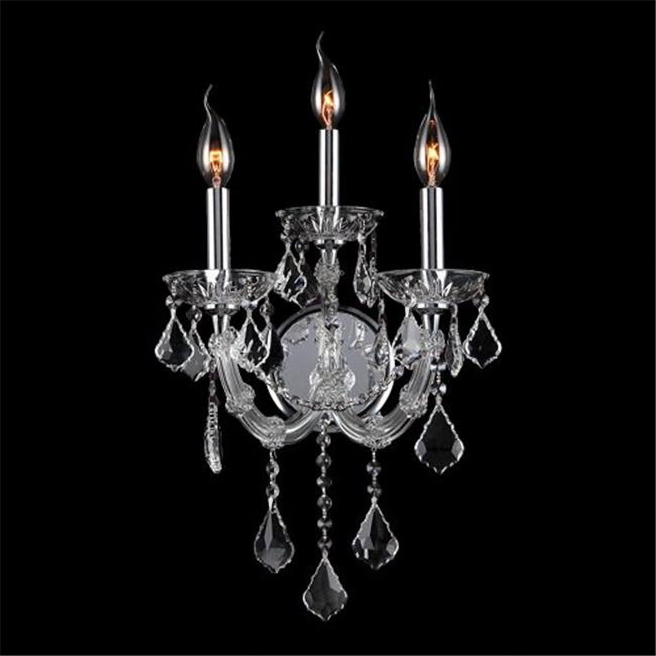 Worldwide Lighting Lyre Collection 3 Light Chrome Finish with Clear ...
