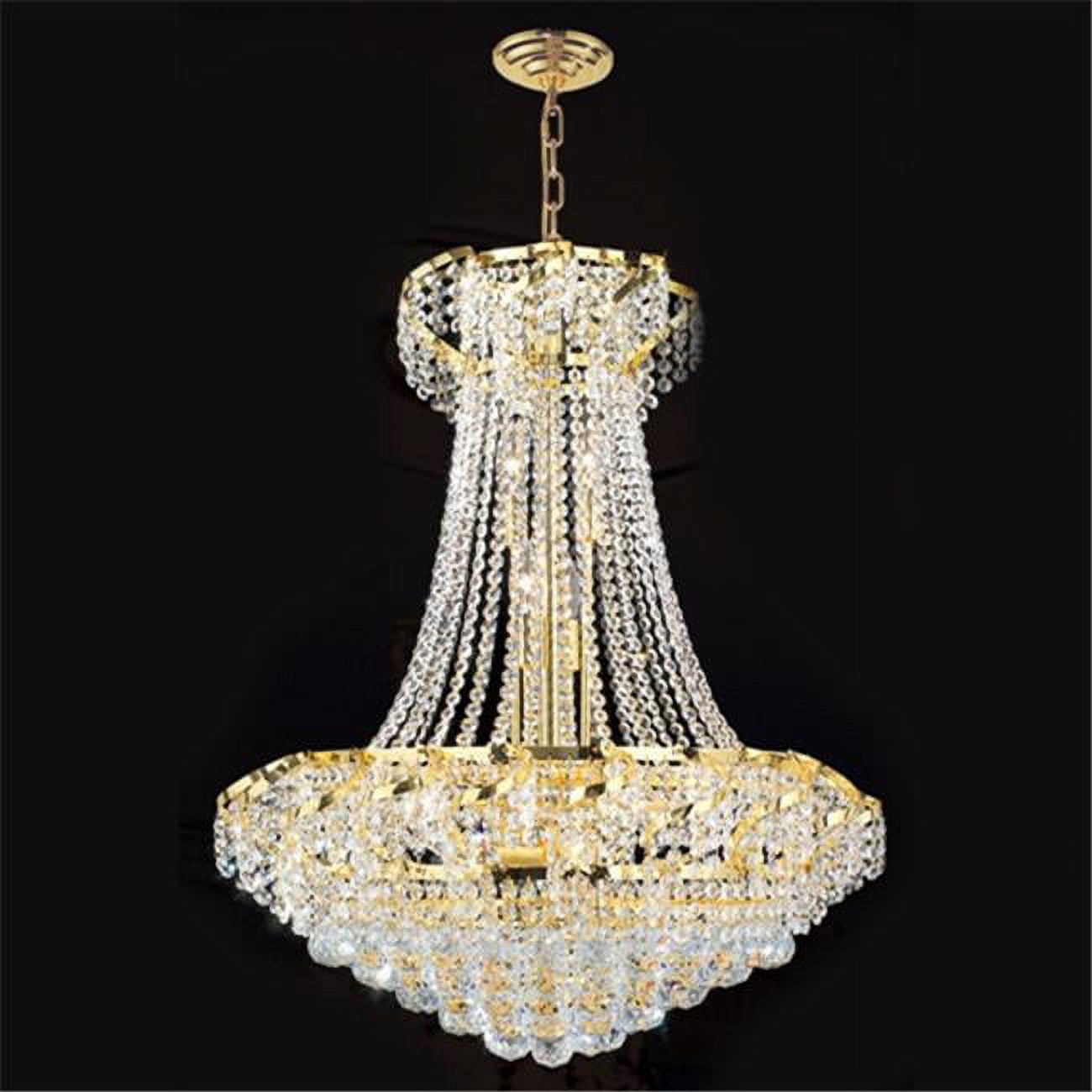 Worldwide Lighting Empire Collection 15 Light Gold Finish Crystal ...