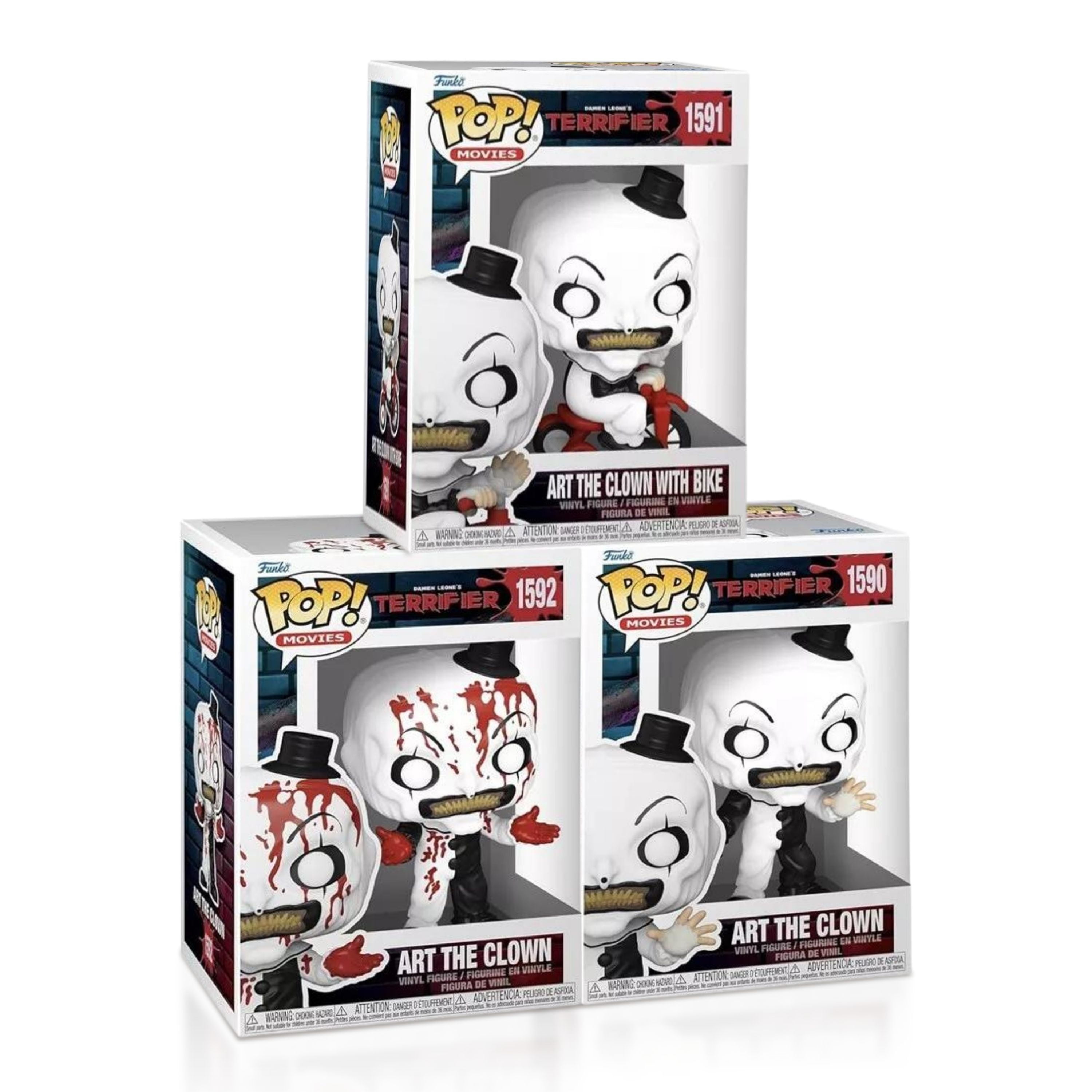 Art The Clown Funko Pop! Movies: Terrifier - Set of 3 (1590,1591, 1592 ...
