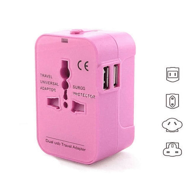 Worldwide Power Adapter and Travel Charger with Dual USB ports that ...