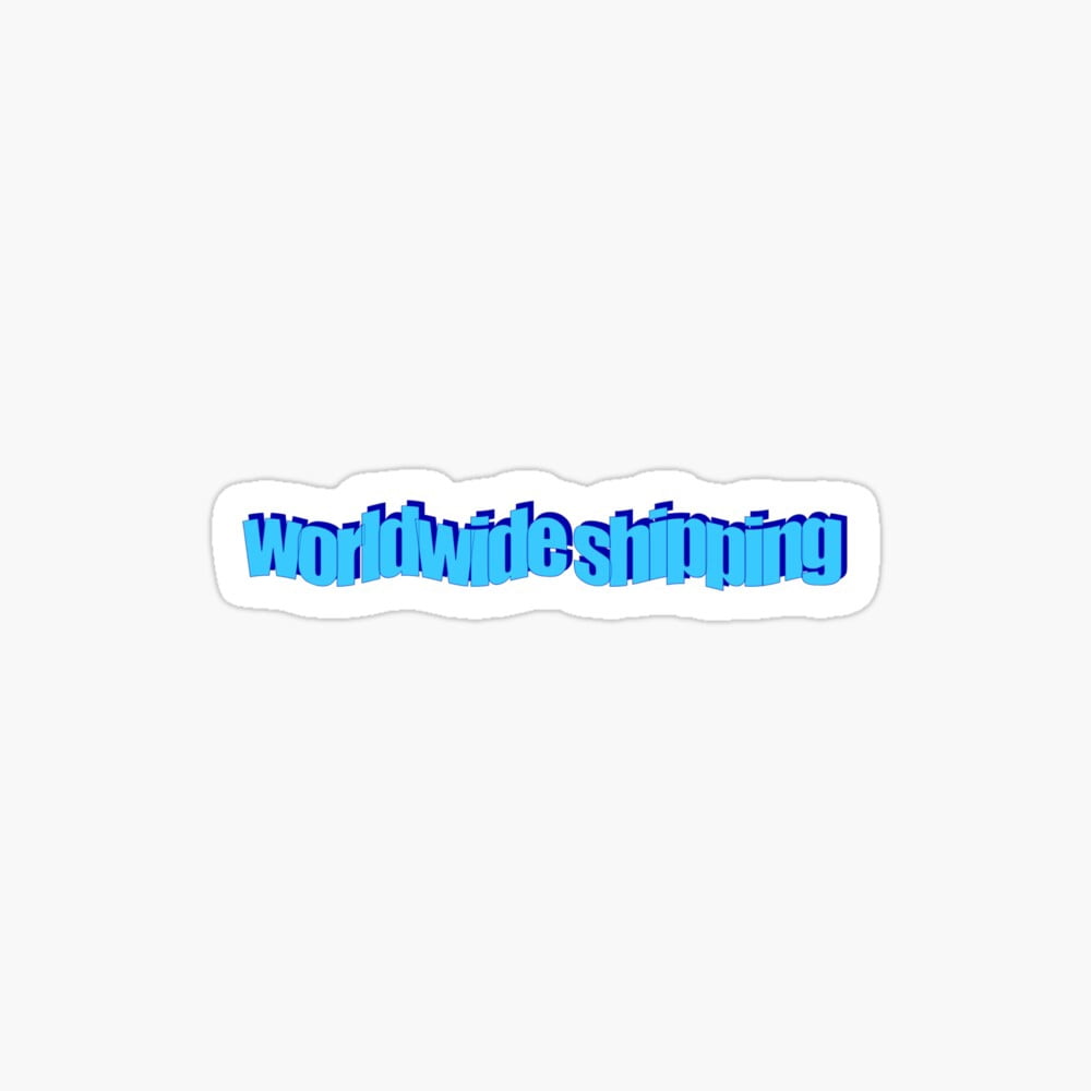 Worldwide Shipping Wordart Logo Sticker Phone Decal Water Bottle ...