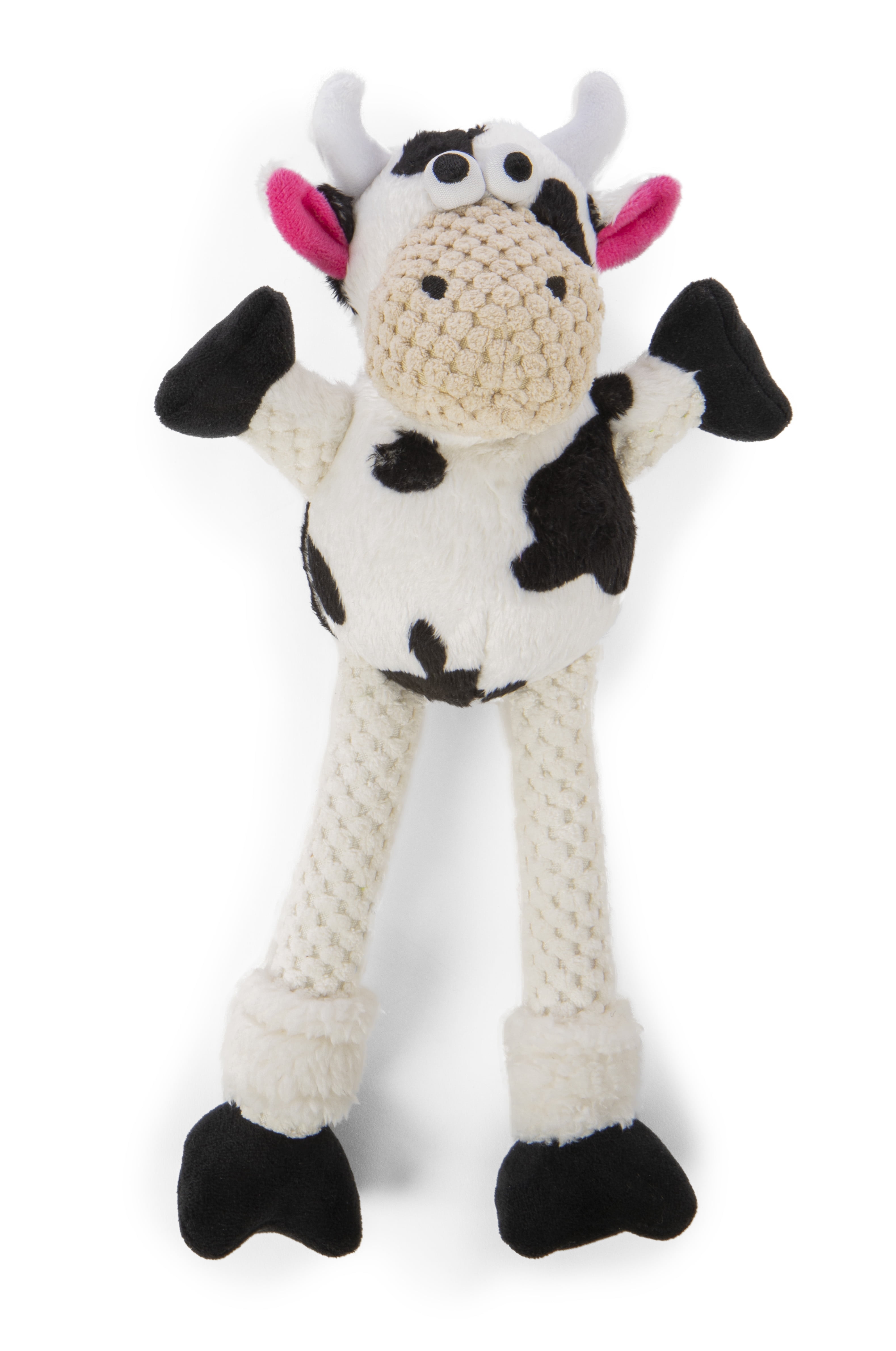 goDog Checkers Skinny Cow Squeaky Plush Dog Toy, Chew Guard Technology ...