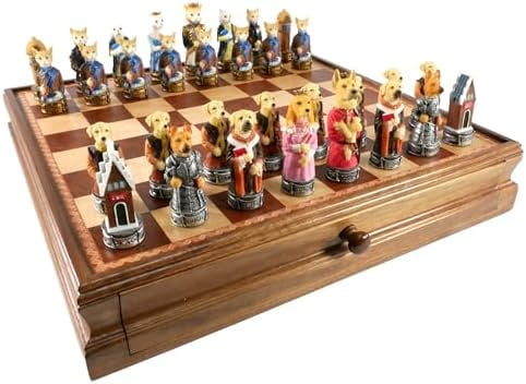 Worldwise Cats & Dogs Chess Set with Walnut Maple Chest - Walmart.com