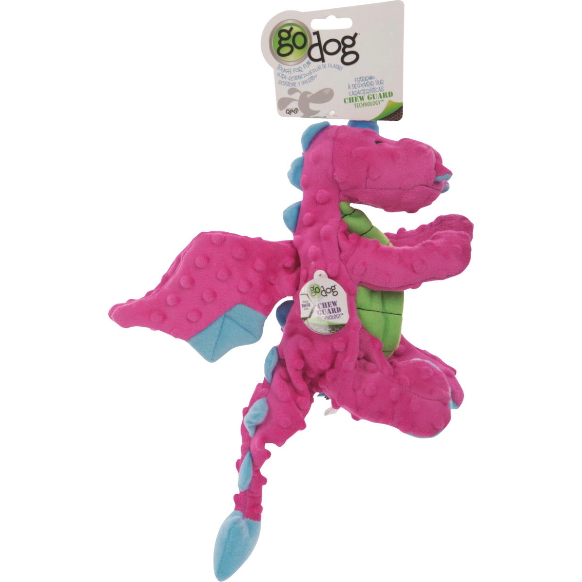 Worldwise goDog Dragons Large Pink Squeaky Plush Dog Toy - Single Pack ...