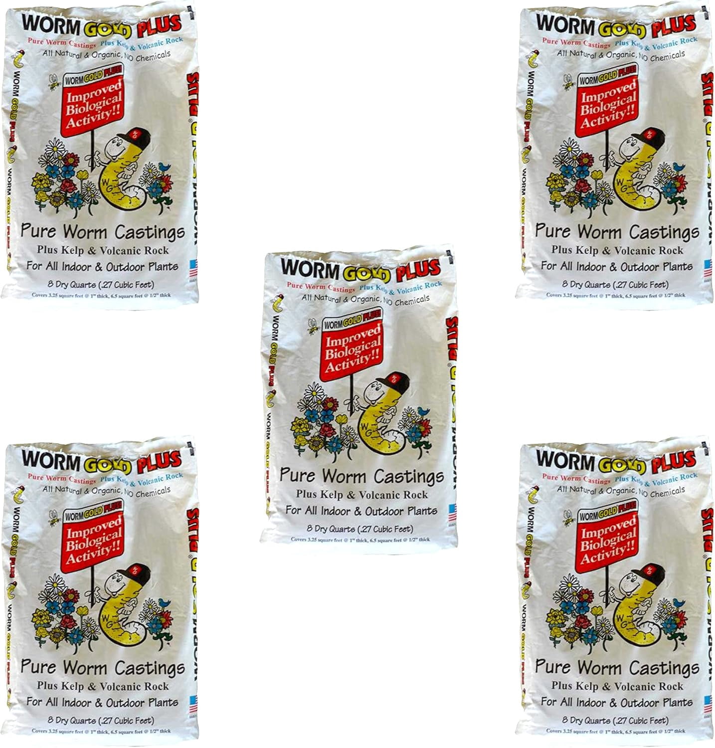 Worm Castings 8 Quarts - 5 Pack (40 Quarts Total) - Walmart.com