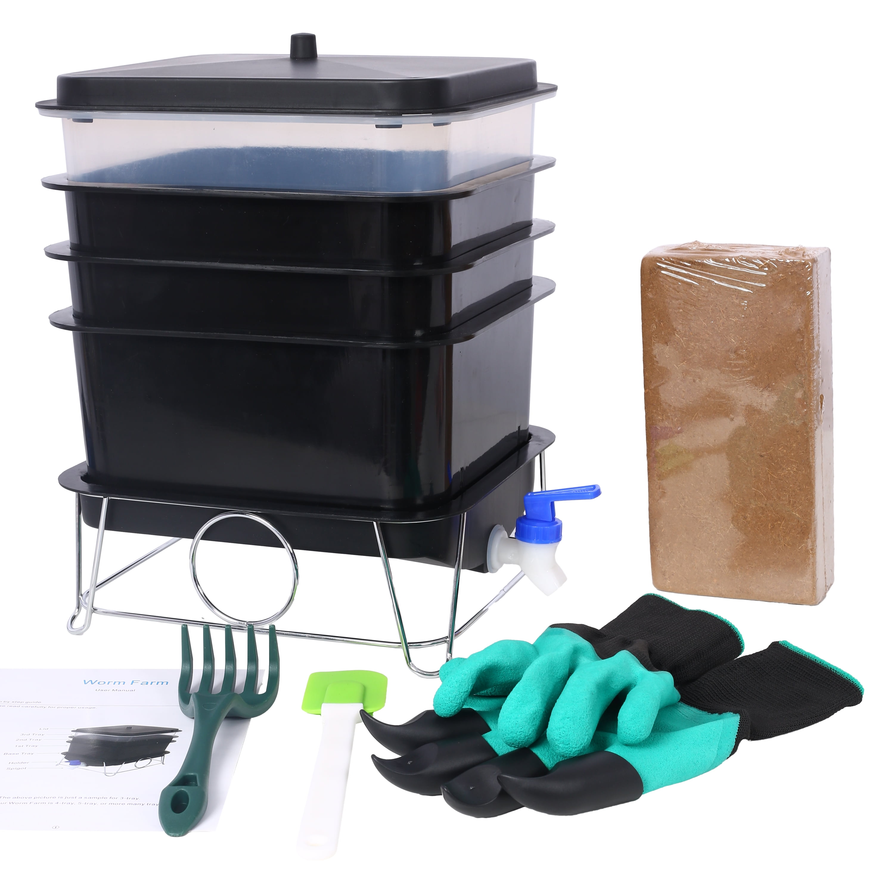 Worm Compost Bin, 20-65L Multiple Layer Worm Compost Bin, Worm ...