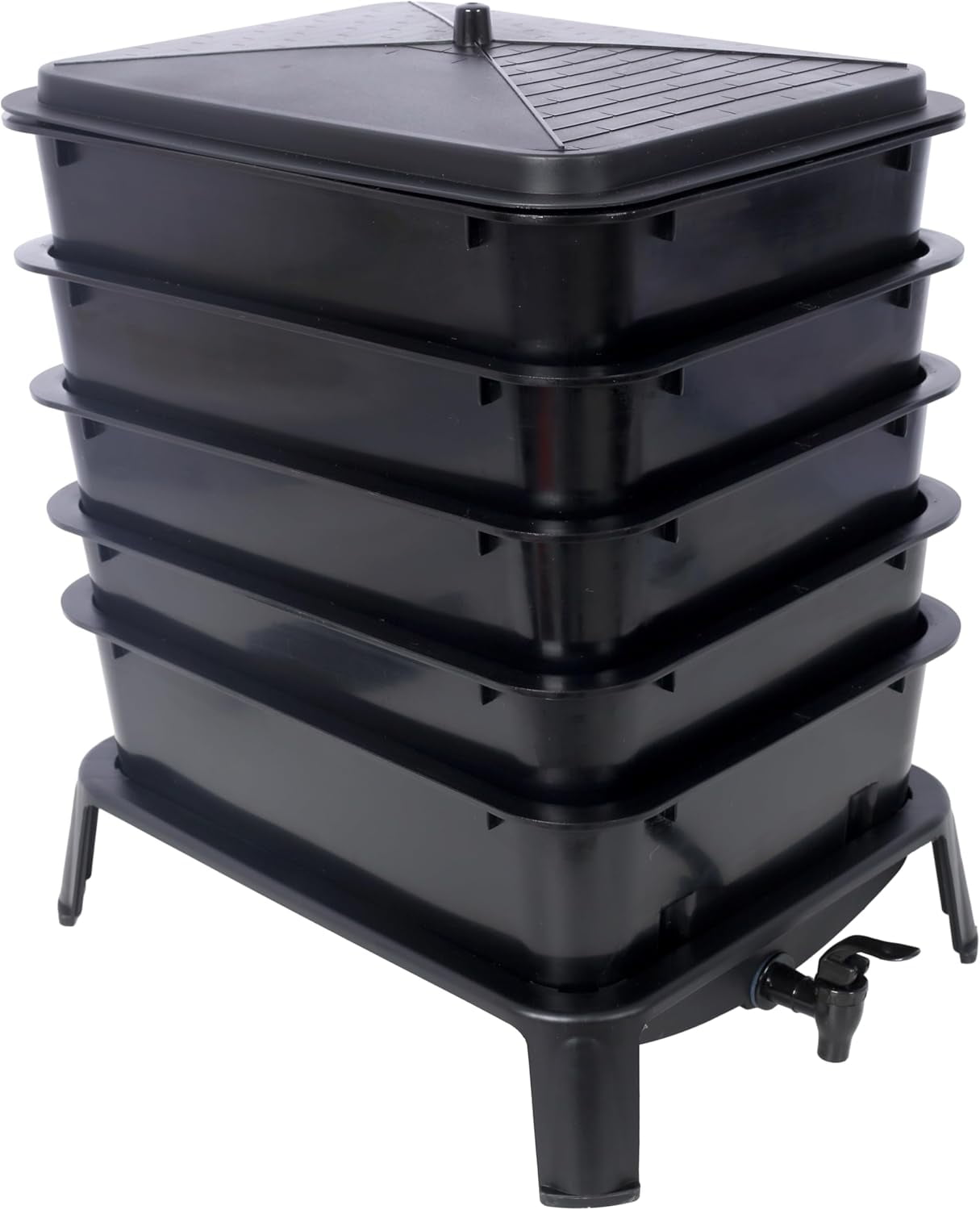 Worm Compost Bin, 5-Layer Worm Farm Compost Bin, Indoor & Outdoor Worm ...