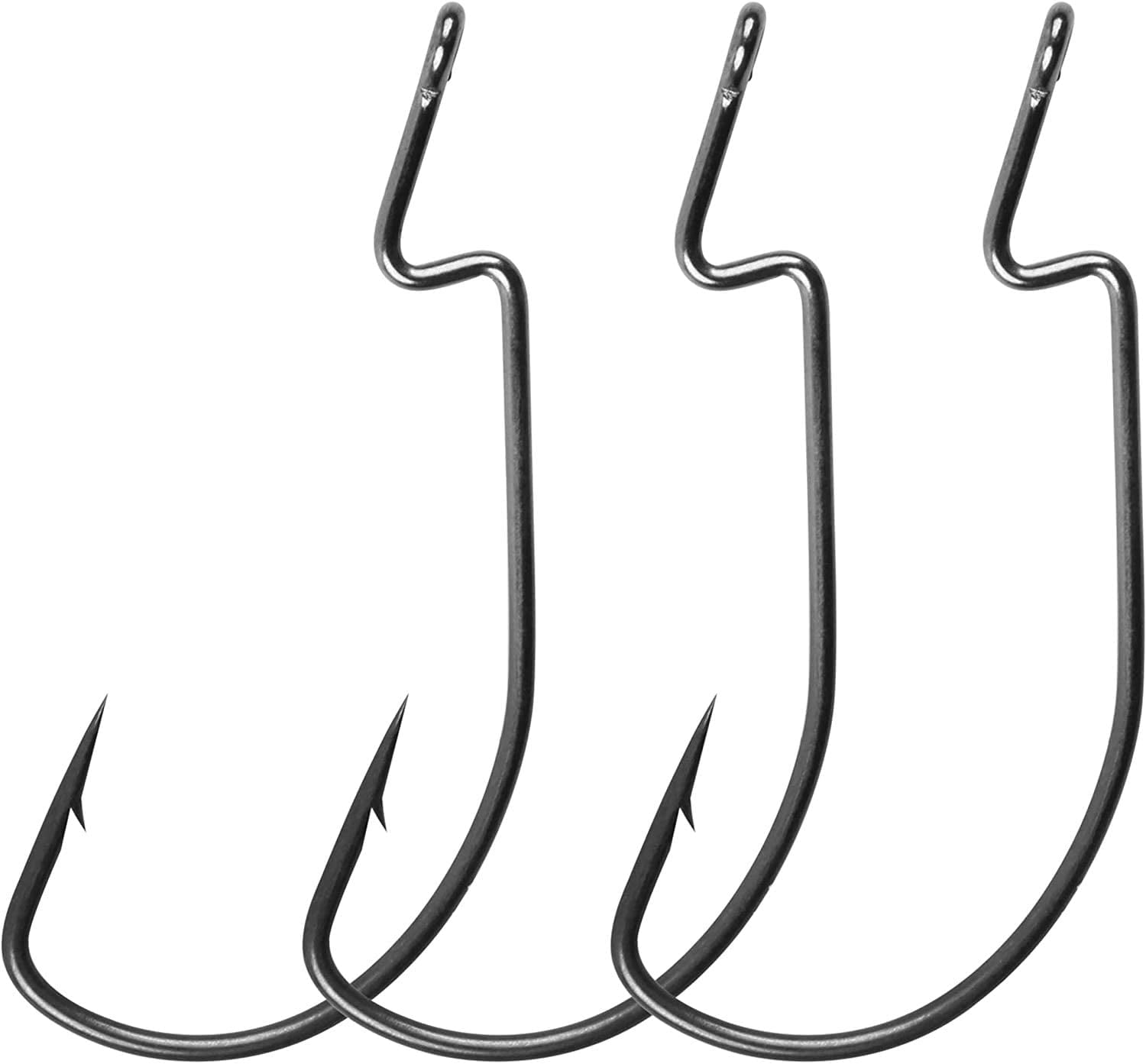 Worm Fishing Hooks Offset Bass Hooks 3X Strong Wide Gap Barb Hooks for ...