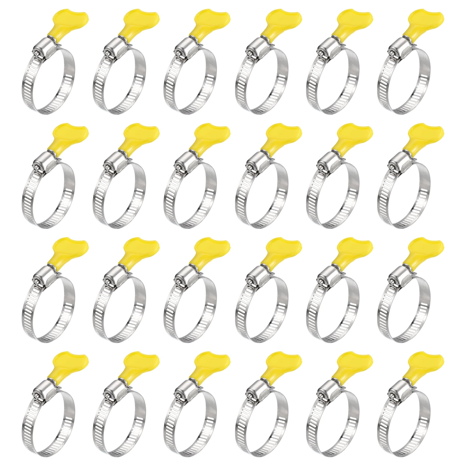 Worm Gear Hose Clamp, 24pcs 1"-1 1/2" Key Type Adjustable Stainless ...