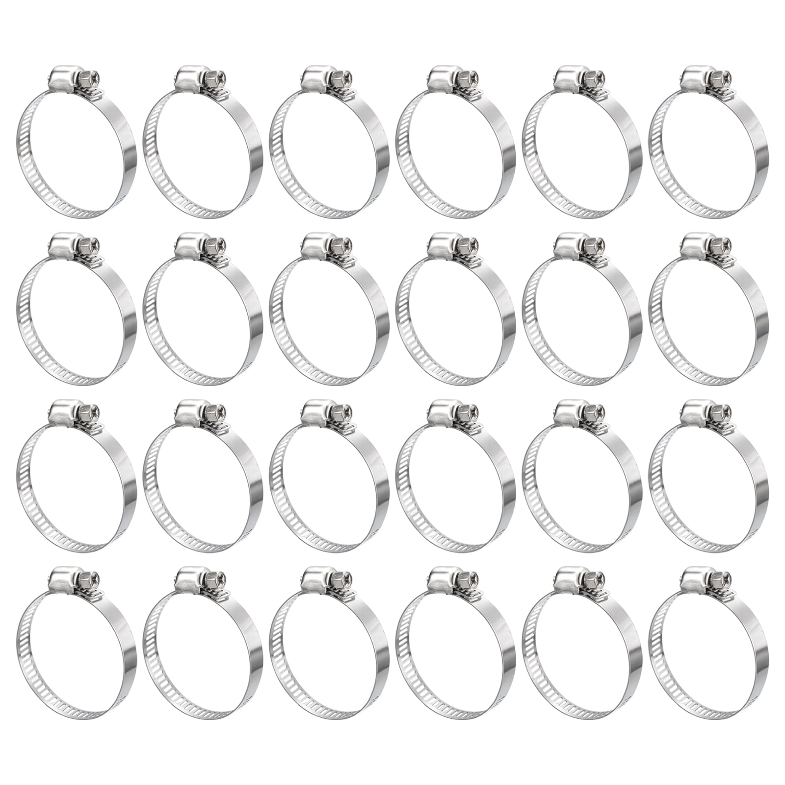 Worm Gear Hose Clamp, 24pcs 1 1/4"-1 3/4" Adjustable Stainless Steel ...