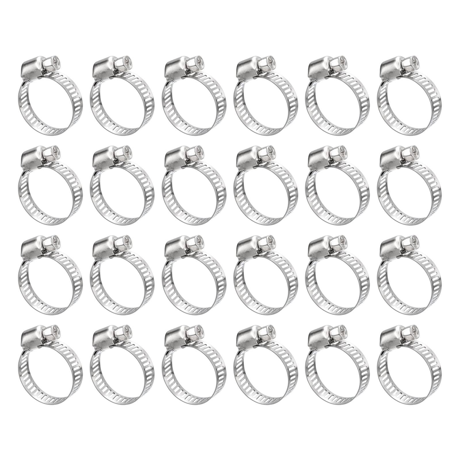 Worm Gear Hose Clamp, 24pcs 5/8"-1" Adjustable Stainless Steel Hose ...