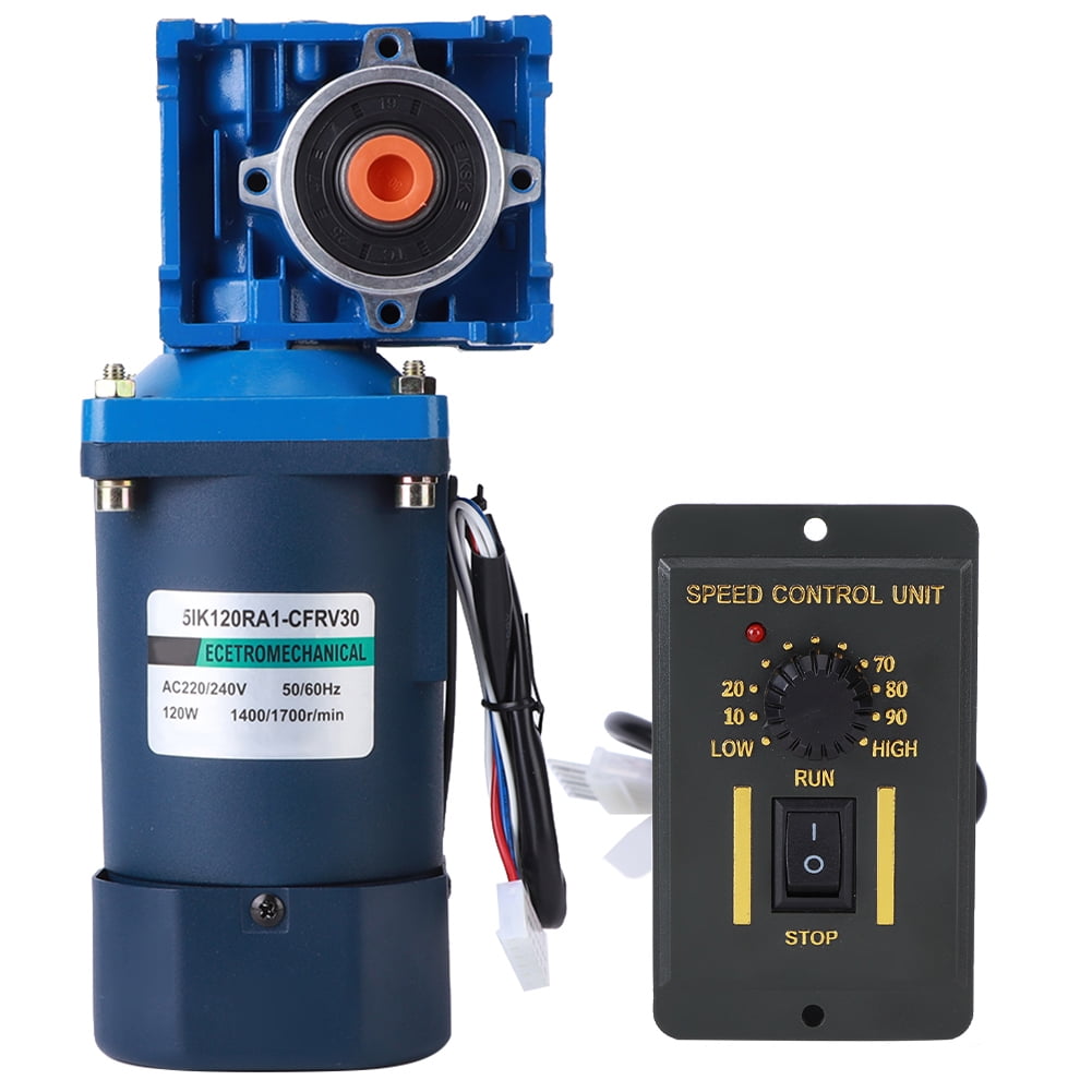 Worm Gear Motor 120W AC 220V Speed Control Governor Industrial ...